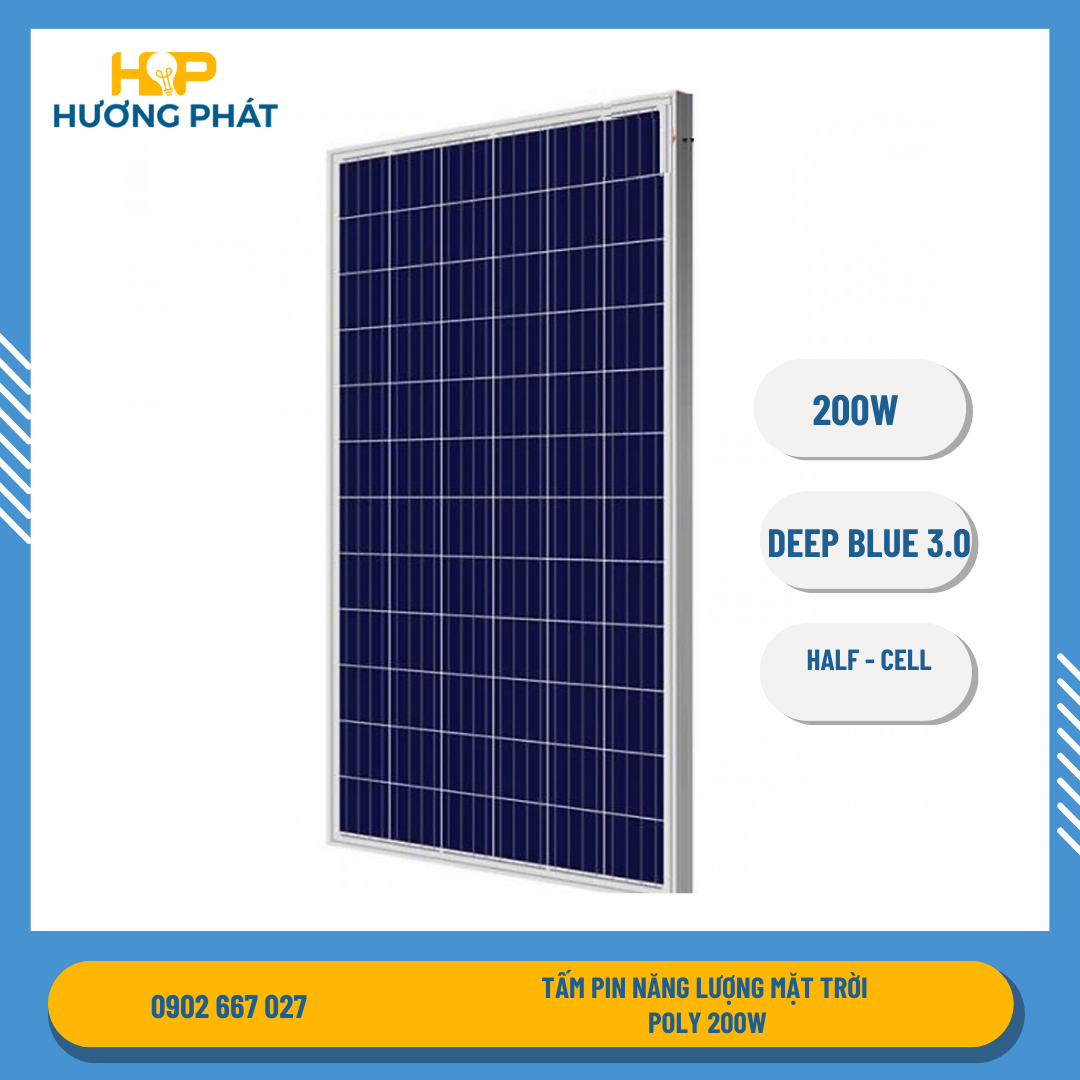 TẤM PIN NĂNG LƯỢNG MẶT TRỜI POLY 200W - Hương Phát Solar