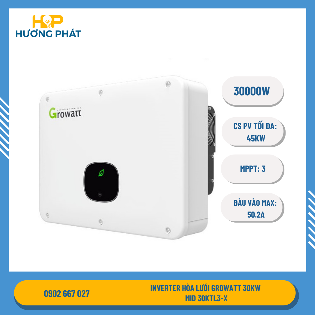 Inverter Growatt 30kW MID 30KTL3-X - Hương Phát Solar