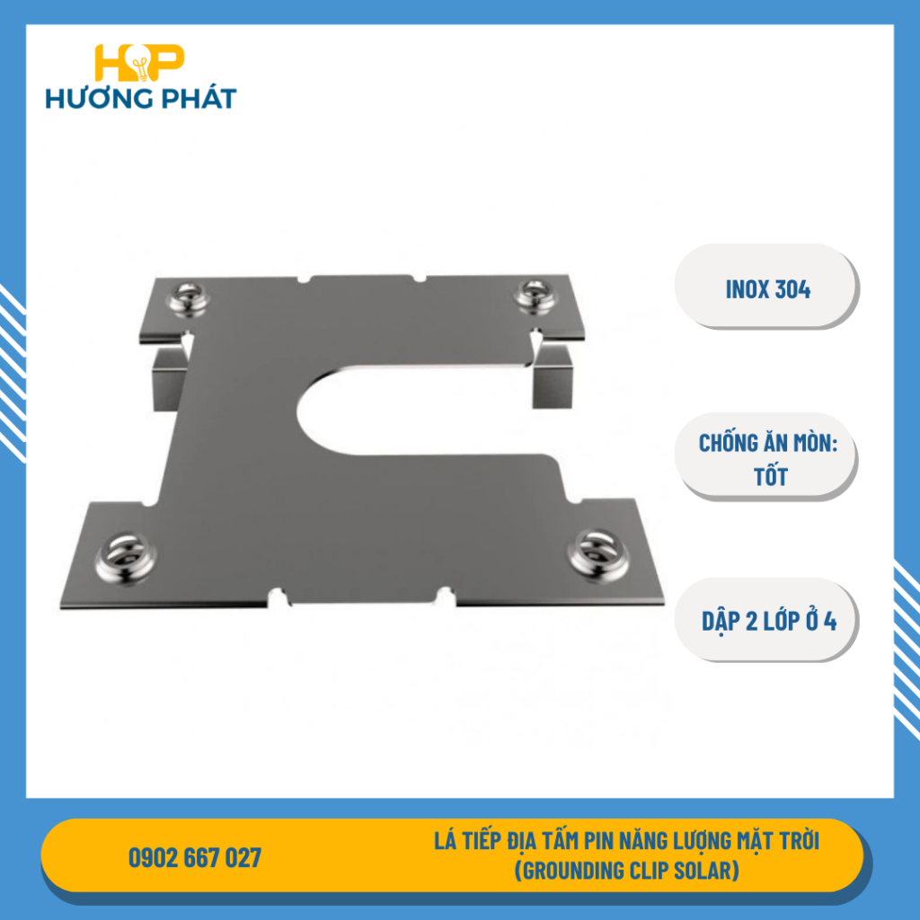 Lá tiếp địa tấm pin năng lượng mặt trời(Grounding clip solar) - Hương ...